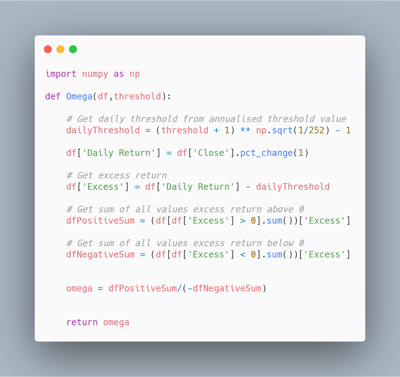 Omega Performance Measure Using Python | by Harishangaran | Medium
