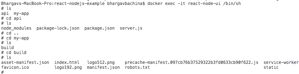 Dockerizing React App With Nodejs Backend By Bhargav