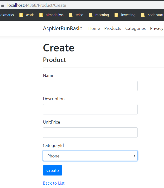 Getting Started With Asp Core Entity Framework Core And Razor