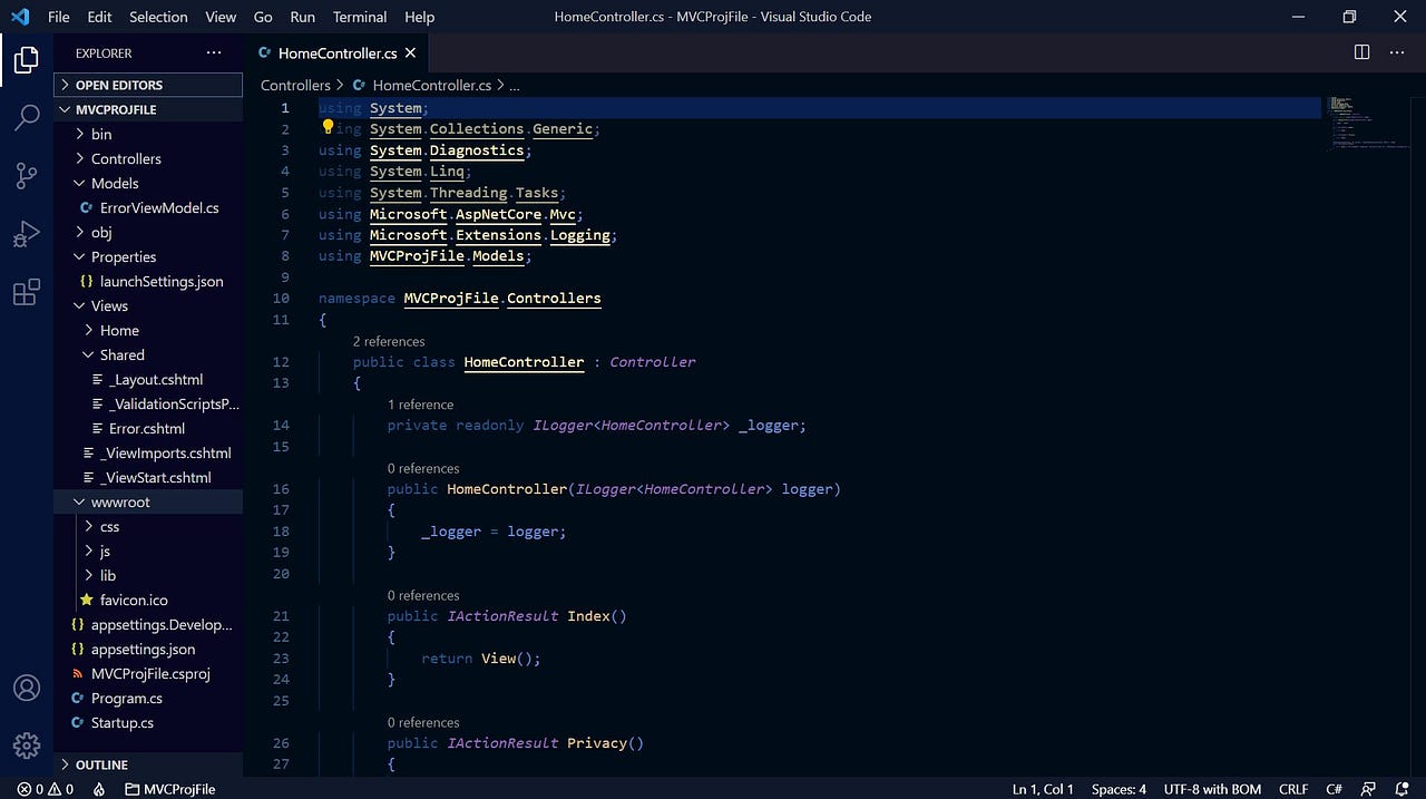 How To Create And Run Aspnet Core Mvc Project With And Without Entity Framework In Visual