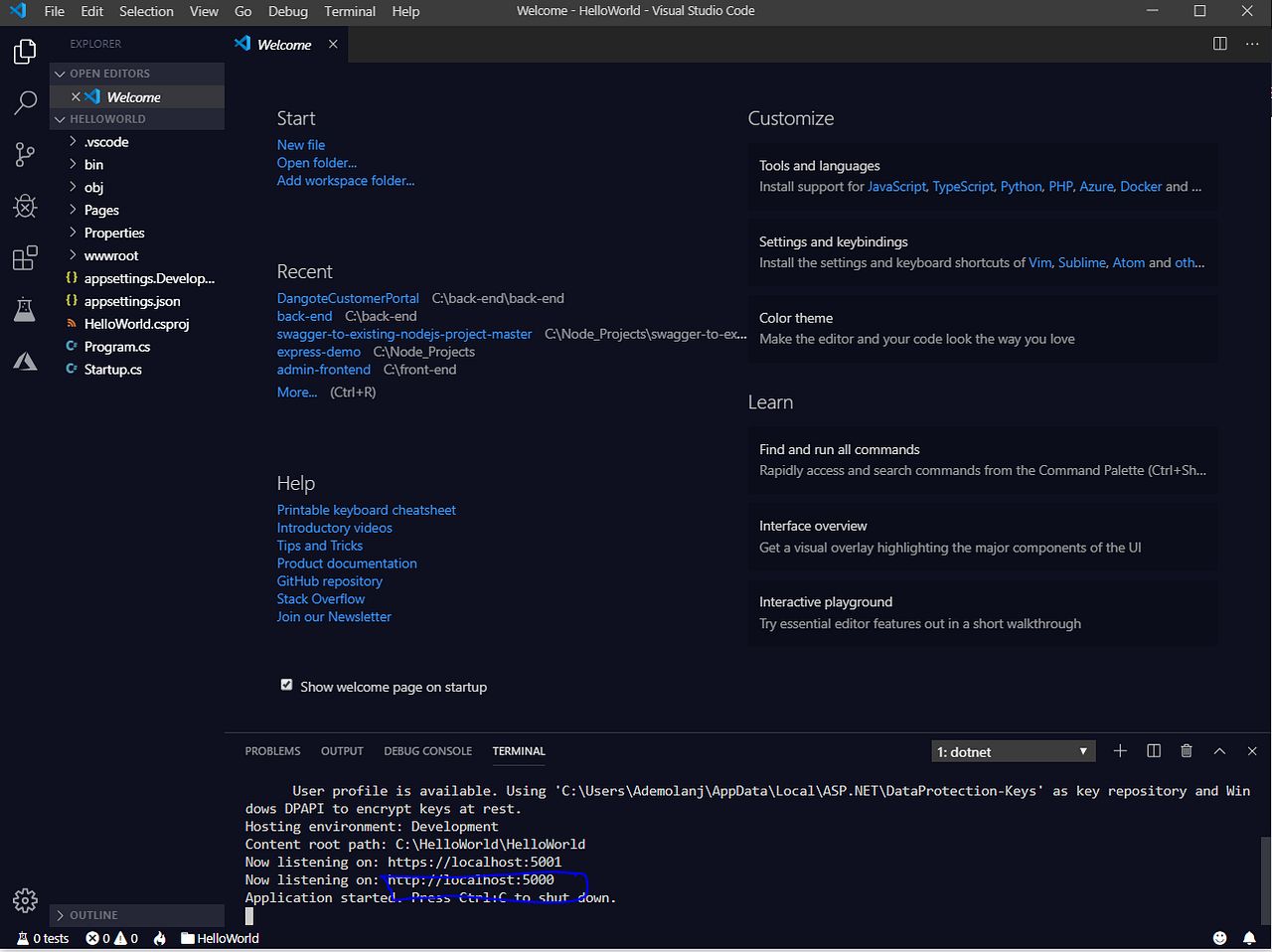 How to open an existing .Net Core project Visual Studio Solution in ...