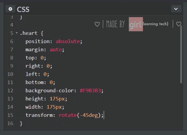 Tutorial — How To Make A Simple Css Heart By Girl Learning Tech 9094