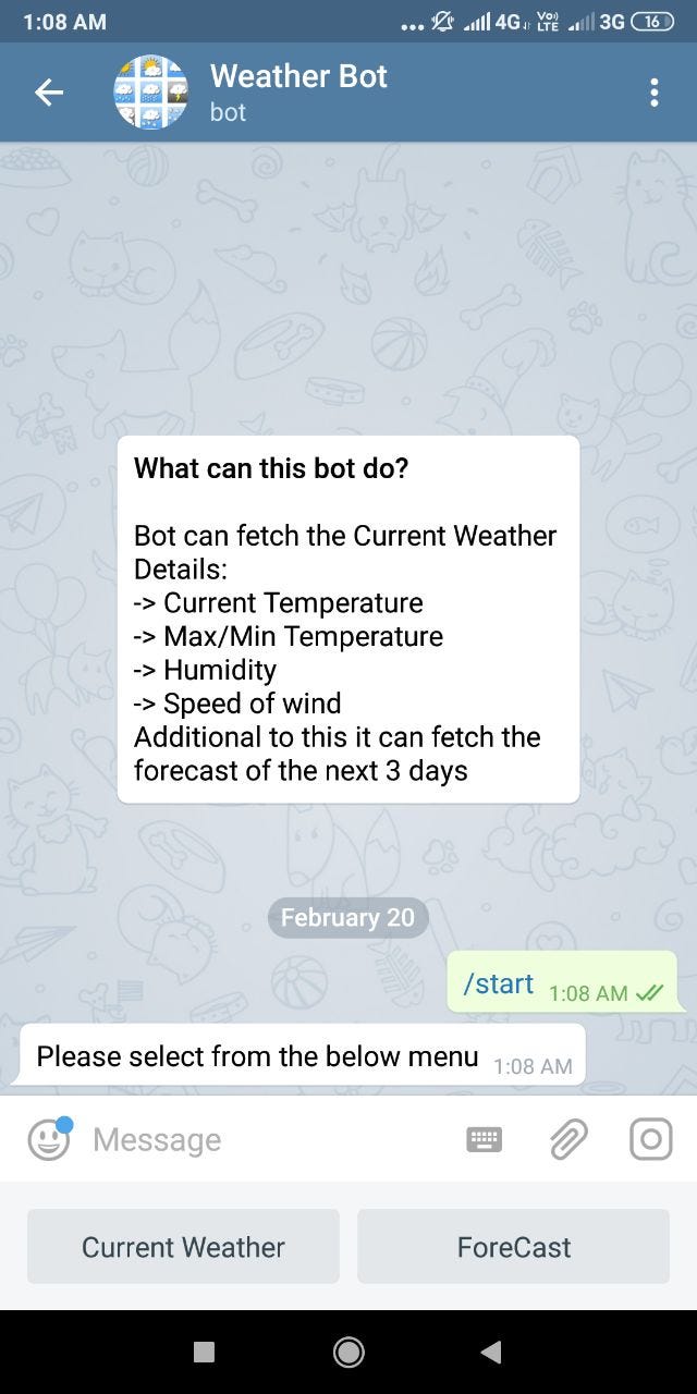Telegram Bot For Weather Report. Weather Forecasting | by Ajay ...
