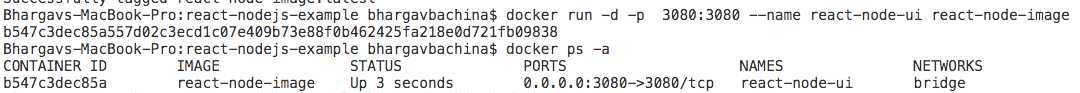 Dockerizing React App With Nodejs Backend By Bhargav