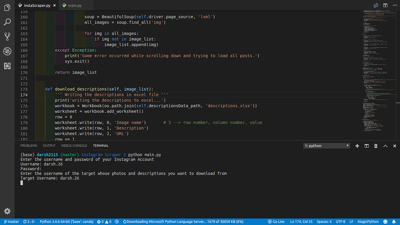 Scraping Photos and Descriptions from an Instagram account using Python ...