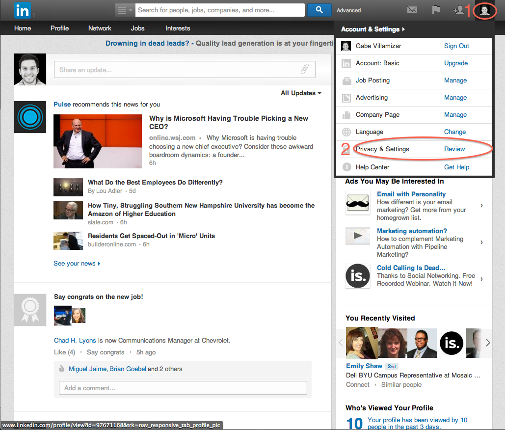 LinkedIn — How to Customize Your Profile URL | by Gabe Villamizar | Medium