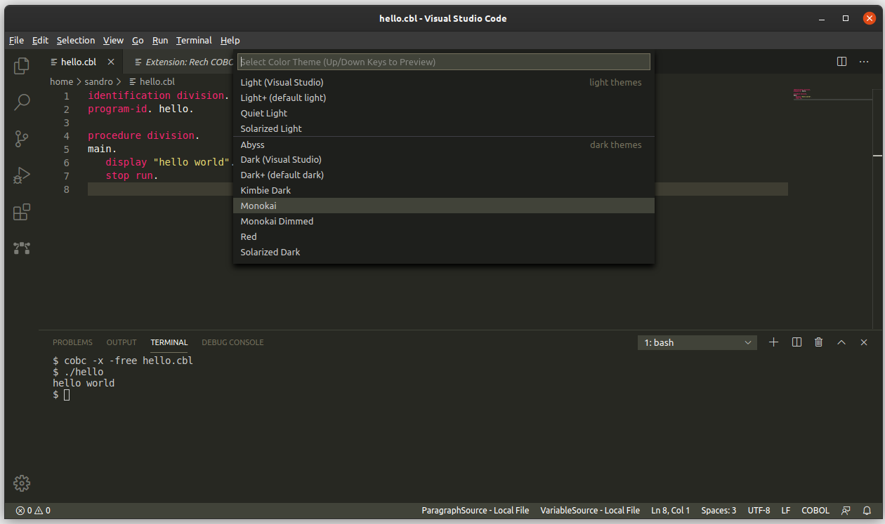 Programando em COBOL no Visual Studio Code | by Sandro Silveira | Medium