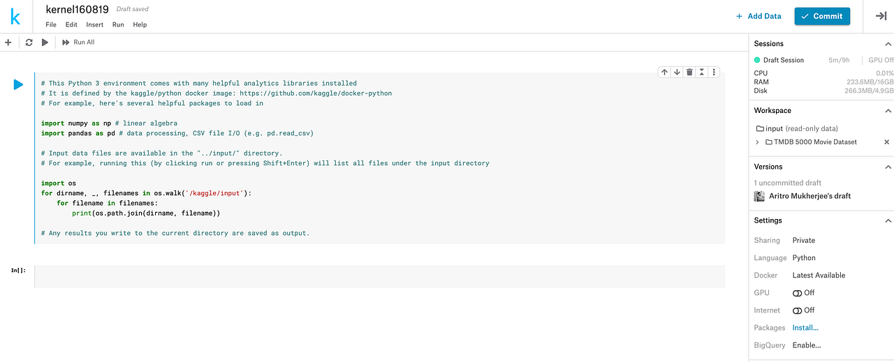 Getting started with Kaggle. Create a #notebook | by Aritro Mukherjee ...