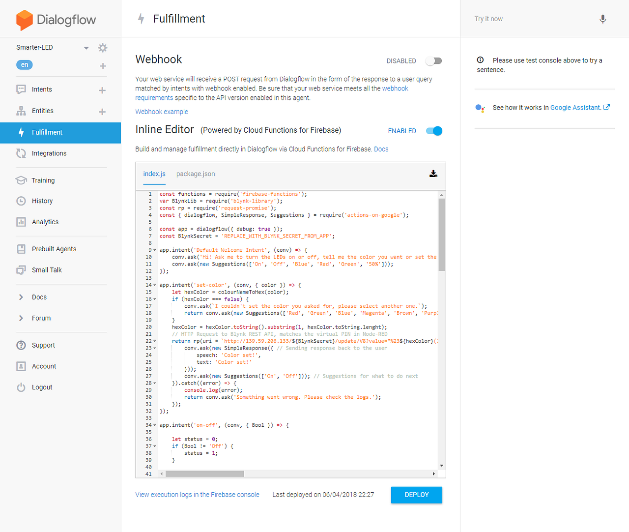 LED strip control with Google Assistant — Actions on Google | by Denis V. | Medium