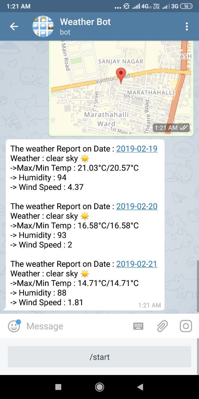 Telegram Bot For Weather Report. Weather Forecasting | by Ajay Balakumaran | weatherBot | Medium