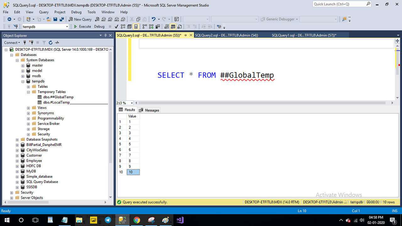 “Local Temp Table and Global Temp Table in SQL Server” | by Smita ...