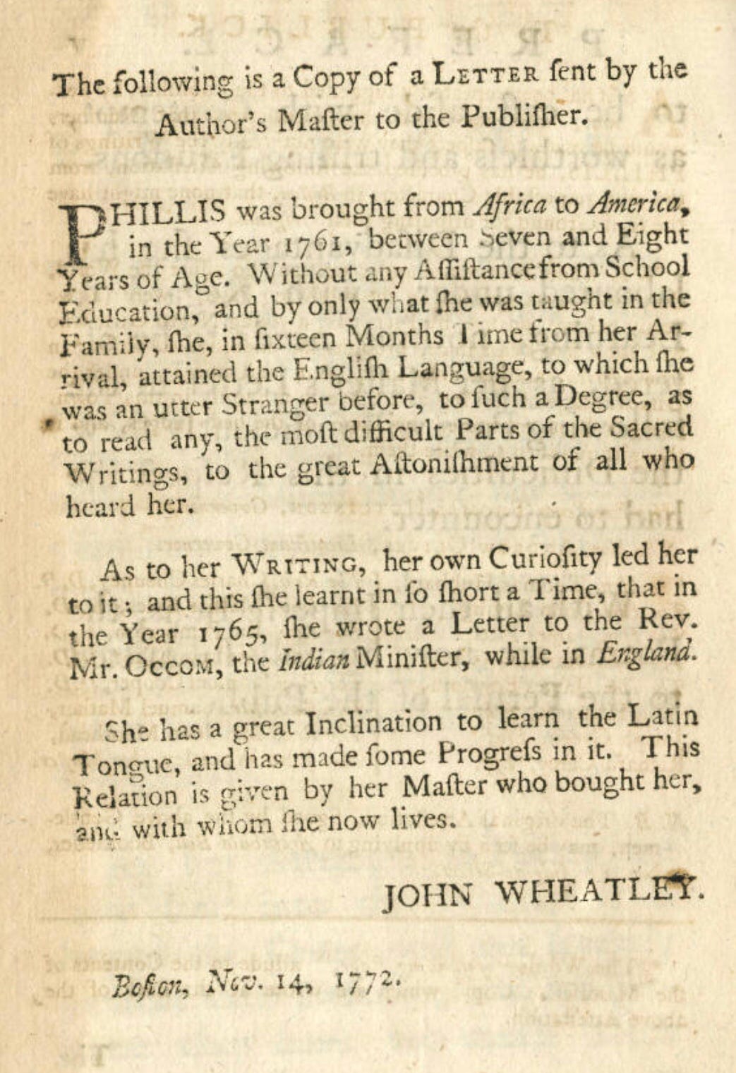 Five Enchanting Poems by Phillis Wheatley, the First African American ...