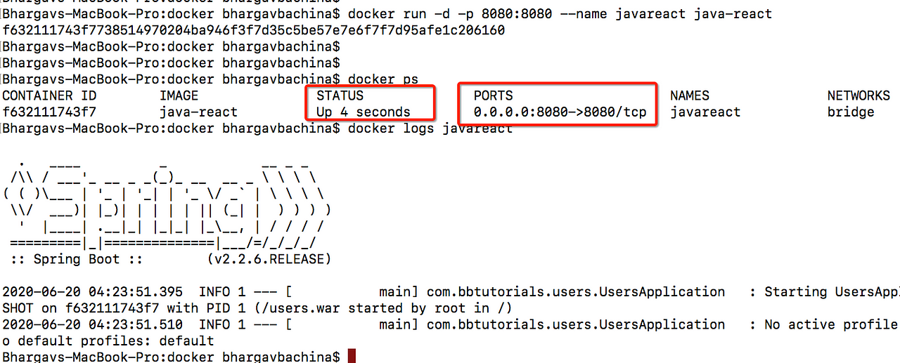 Dockerizing React App With Java Backend By Bhargav