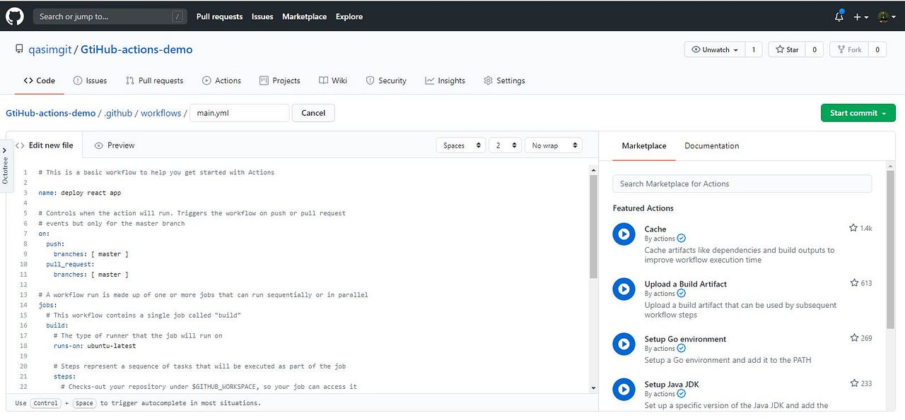 Automate your React App Deploy with GitHub Actions | by Muhammad Qasim Qadri | Medium