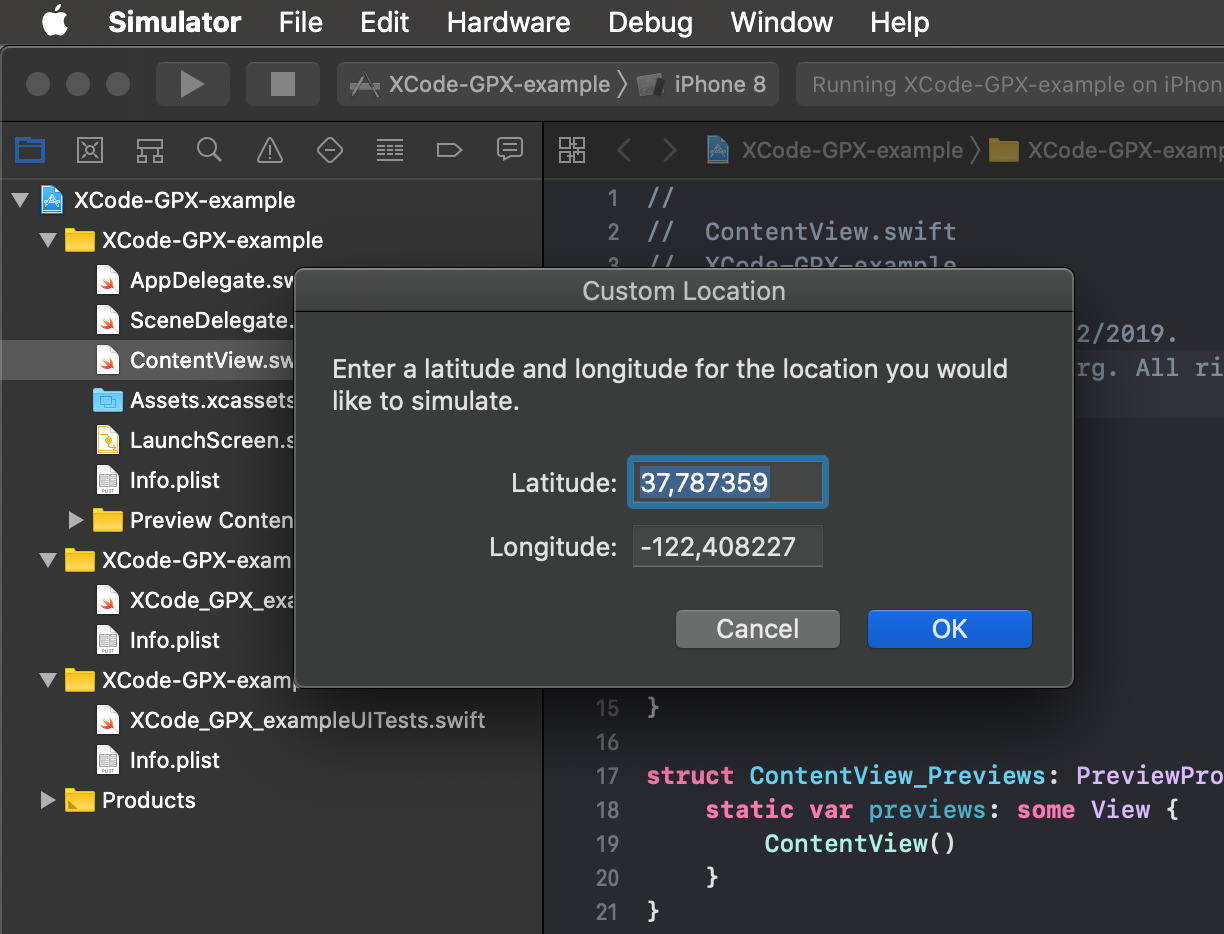 How to simulate locations in Xcode | by merlos | Medium