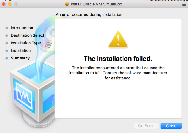 Fixing ‘The Installation Failed’ VirtualBox Error on Mac High Sierra ...