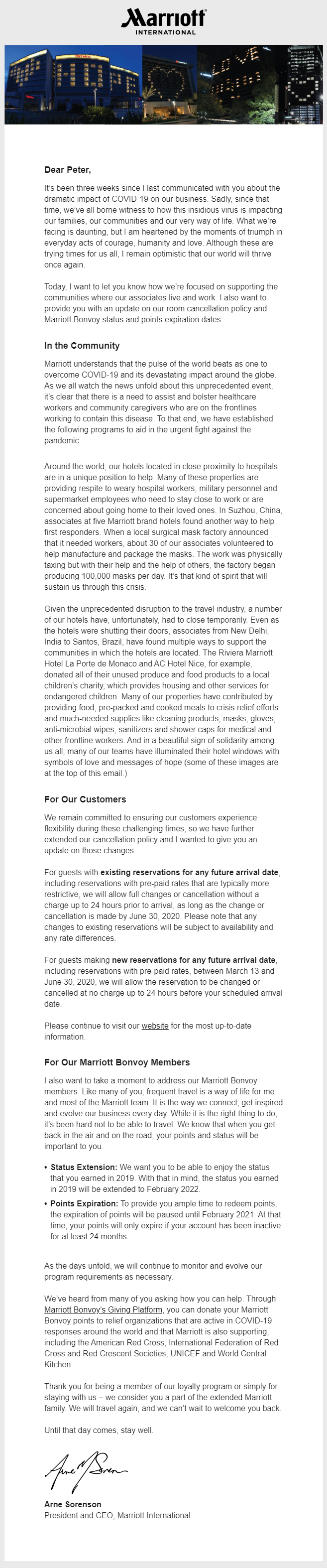 Improving Marriott CEO's horrendously long email, so it actually ...