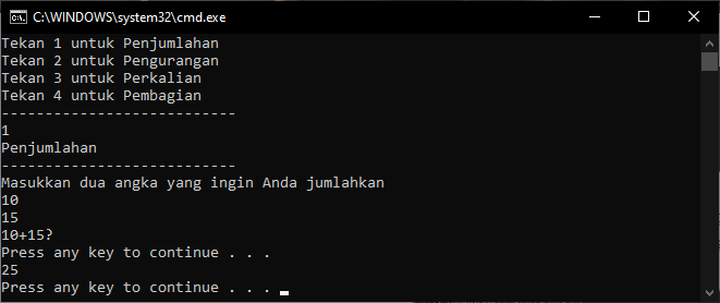Kalkulator Sederhana dengan Command Prompt | by DESY RIZKI RAMADHANTY ...