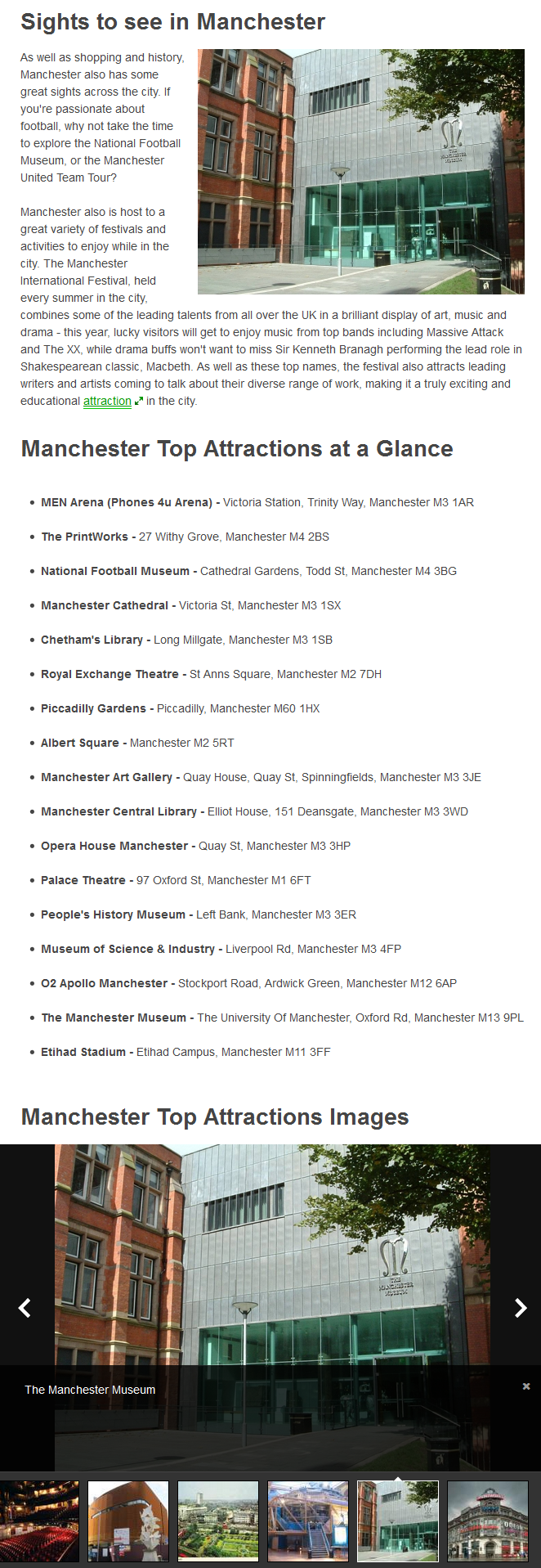 Tourist Attractions in Manchester - All About Manchester - Medium