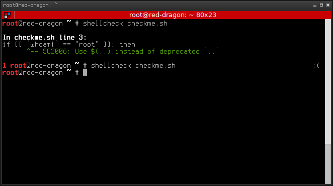 ShellCheck. Error checking, and cleaning up useless… | by Omega ...
