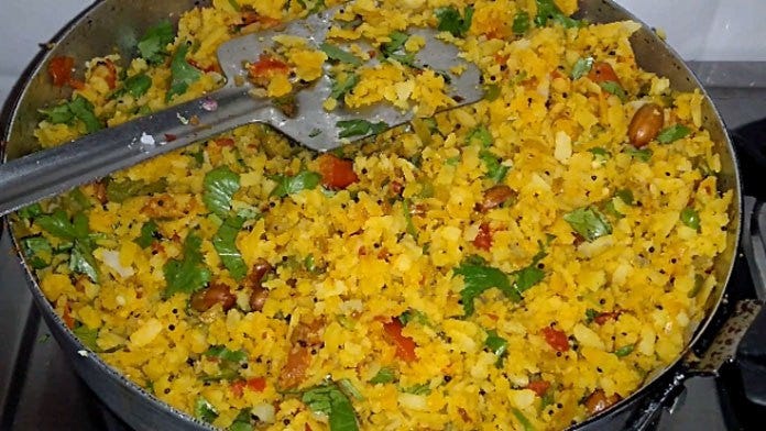 Mixed Vegetable Poha Recipe : Indian Breakfast of Poha Made Healthy ...