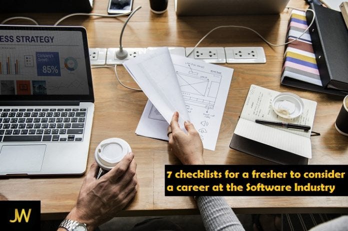 7 checklists for a fresher to consider a career at the Software ...