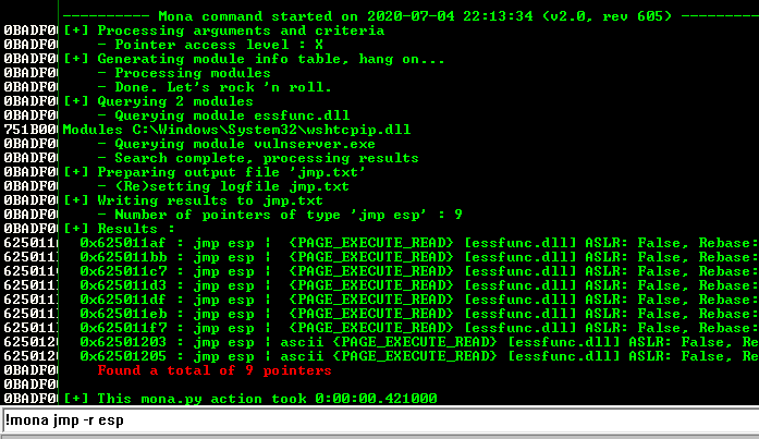 Exploiting vulnserver.exe —HTER command using hex characters | by ar33zy | Medium
