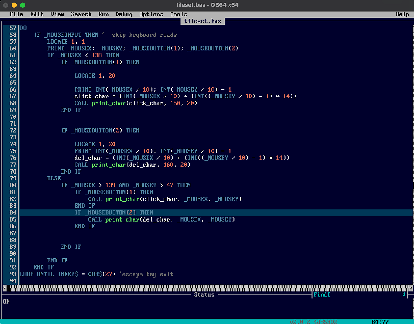 C64 Tilemap/Level Editor — My First QB64 Project | by Chris Garrett | Medium