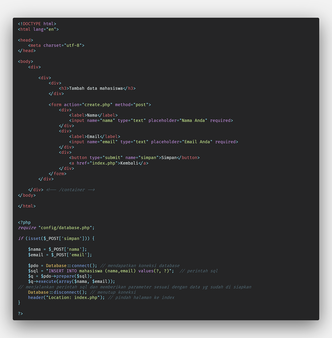 Tutorial membuat CRUD dengan PHP 7 (OOP) | by Muhammad Meganata Adam S | Medium