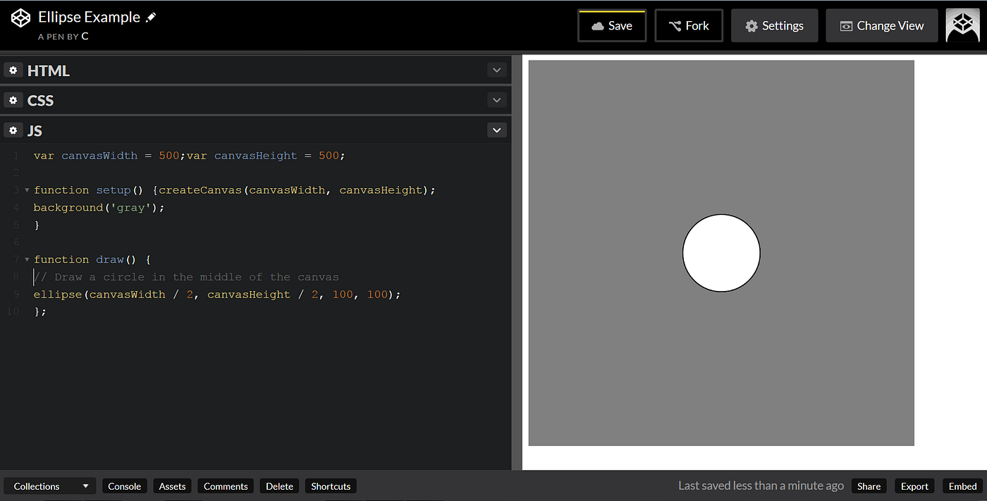 Using p5.js on CodePen. CodePen is an online text editor. It… | by Cassandra | Medium