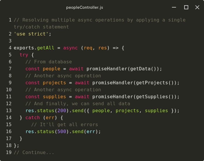 An Alternative Way To Use Async Await Without Try Catch Blocks In Node