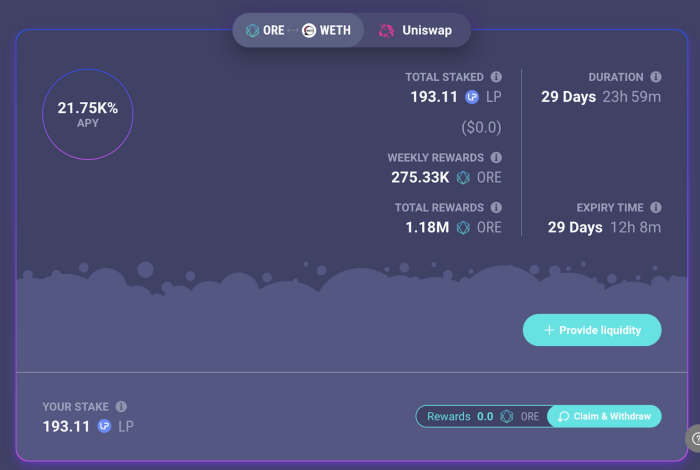 Ore Token Eth On Polygon Liquidity Mining Launches Through
