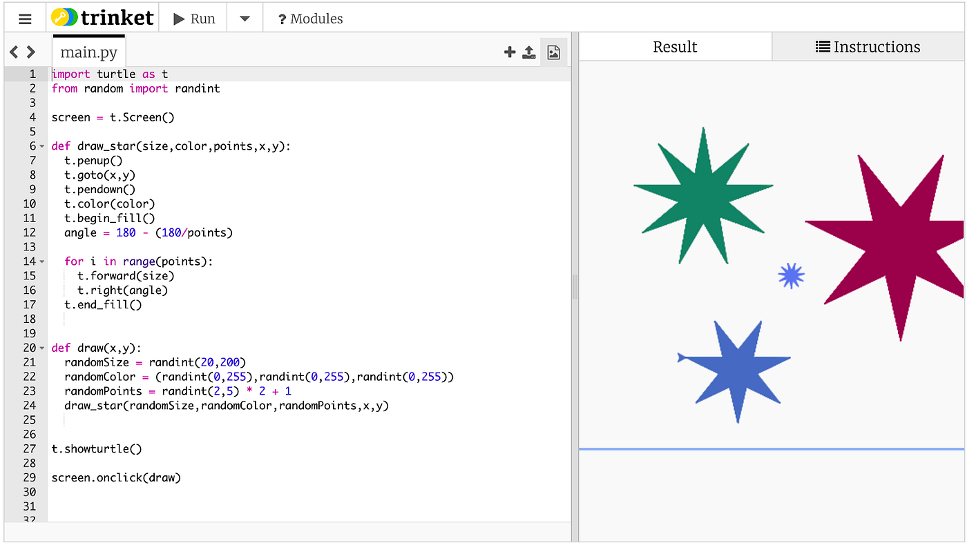 Starry Night. A Python project with Turtle graphics | by Sabahat Usman ...