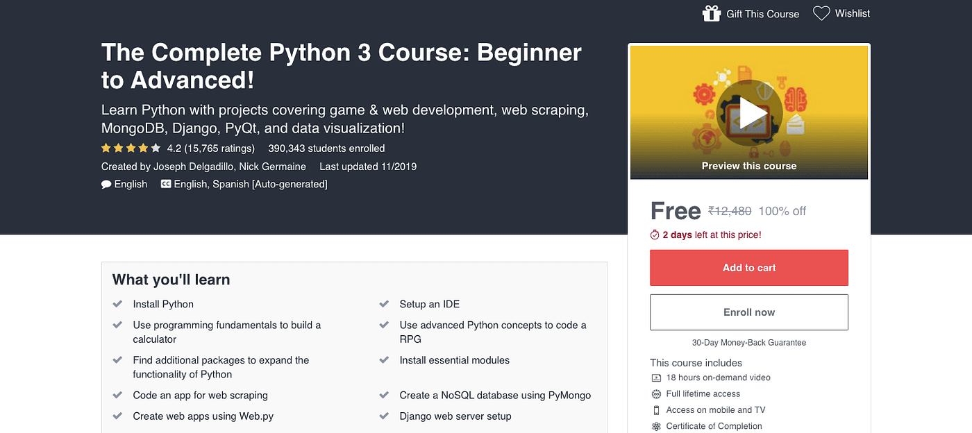 The Complete Python 3 Course: Beginner to Advanced! | FREE | by ...
