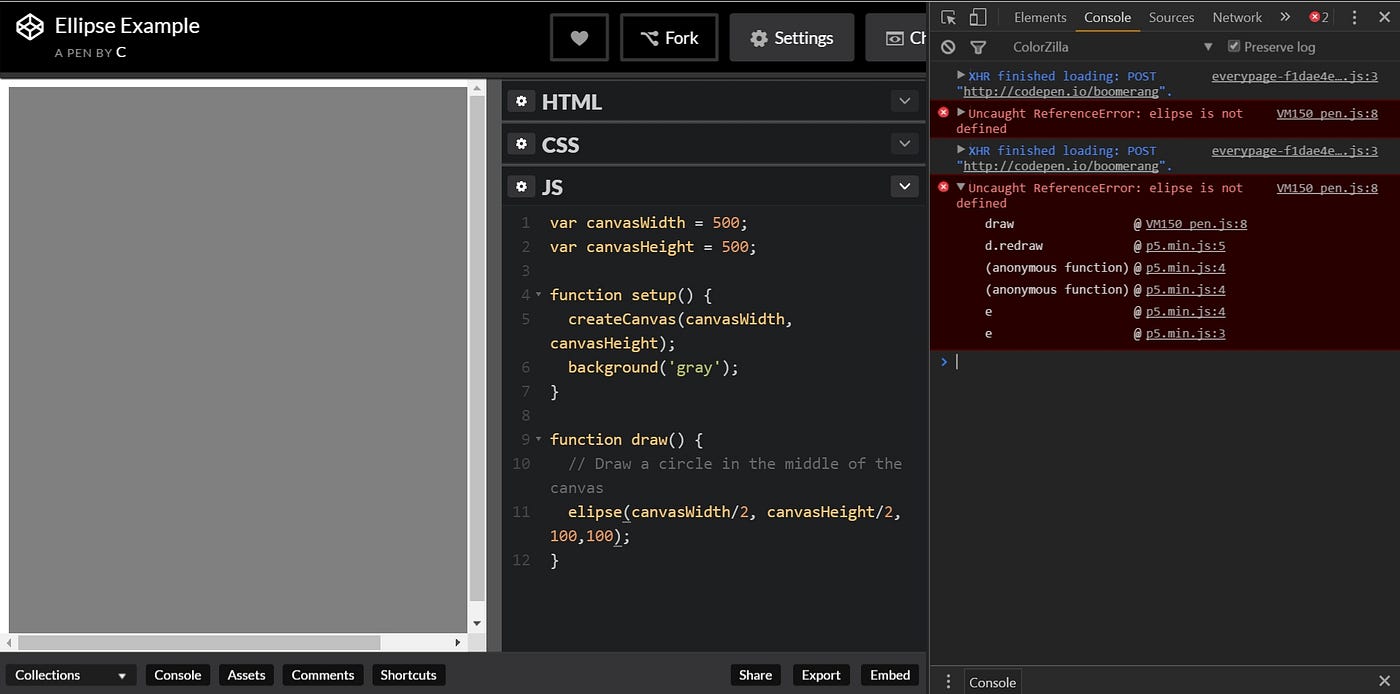 Using p5.js on CodePen. CodePen is an online text editor. It… | by Cassandra | Medium