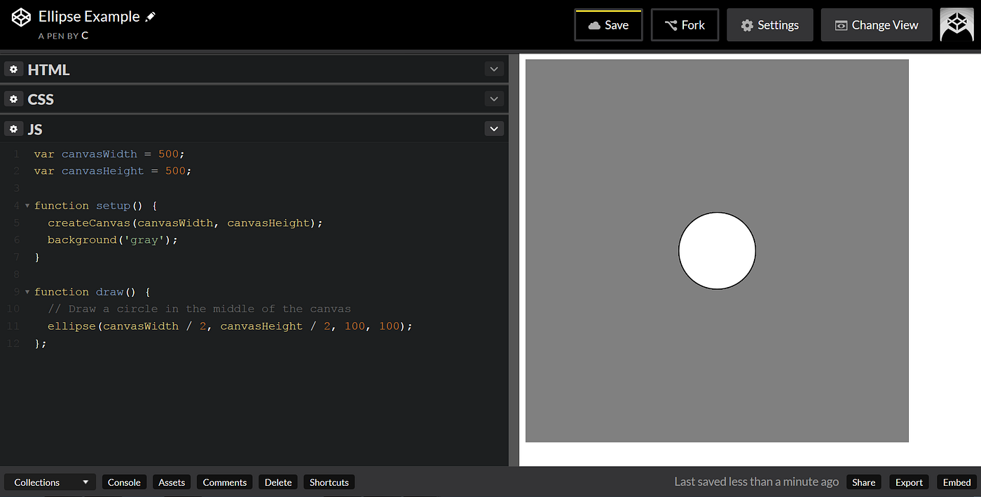 Using p5.js on CodePen. CodePen is an online text editor. It… | by Cassandra | Medium