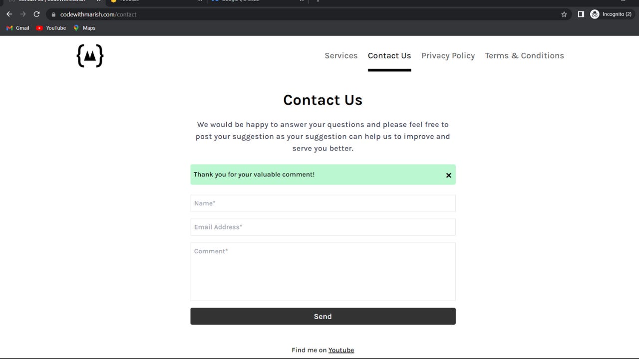 How to create a contact form in Next JS and Firebase? | by Code With ...