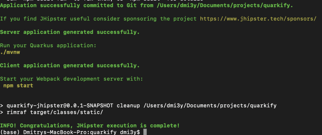 Generate Quarkus project with JHipster | by Dmytro Chaban | Quarkify | Medium