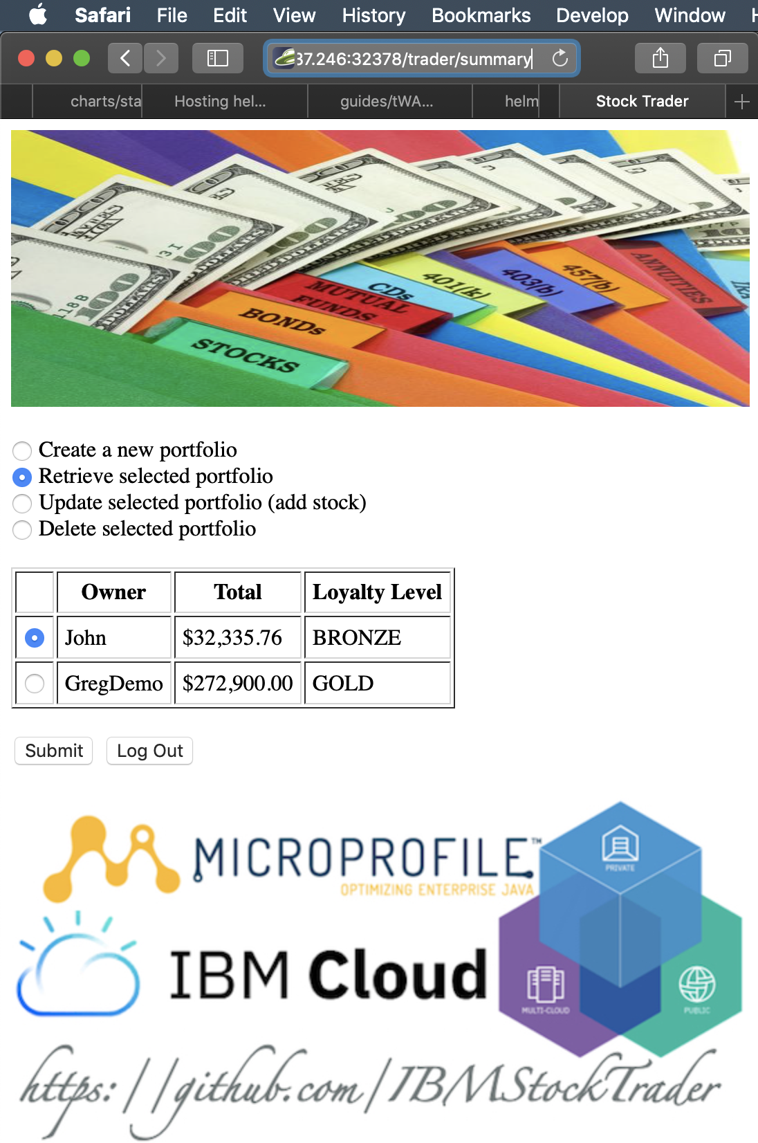 Using an umbrella helm chart to deploy the composite IBM Stock Trader ...
