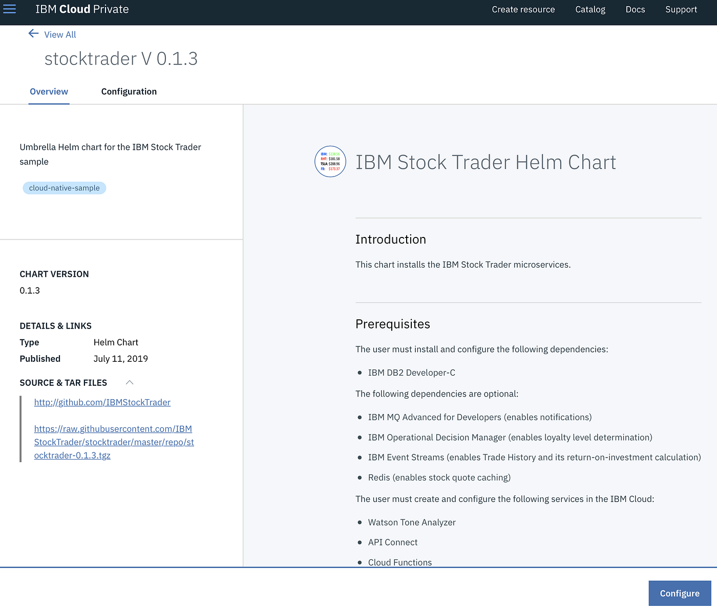 Using an umbrella helm chart to deploy the composite IBM Stock Trader ...