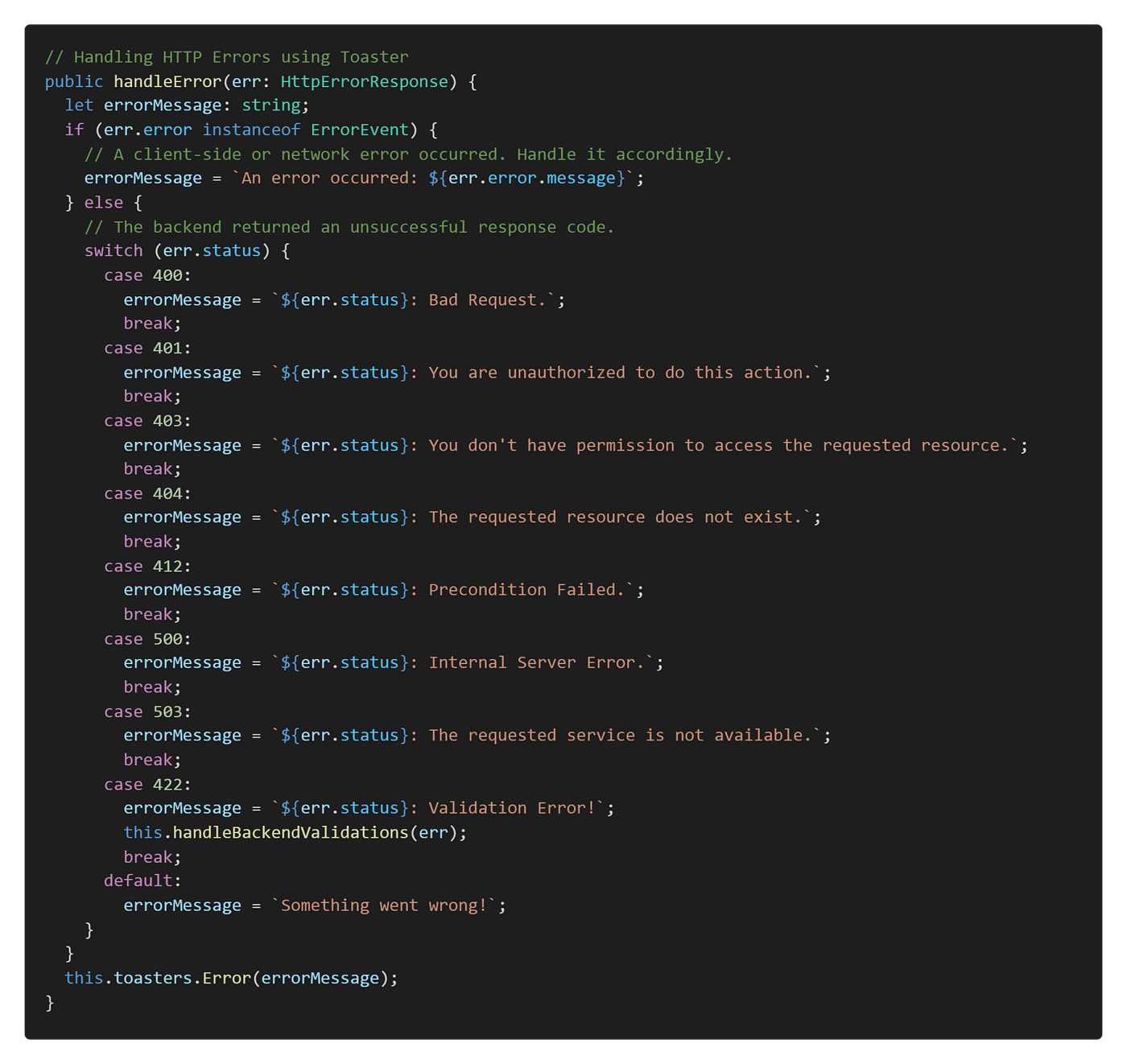 Handling Server Validation Errors Globally Using Interceptors And Behavior Subjects Angular