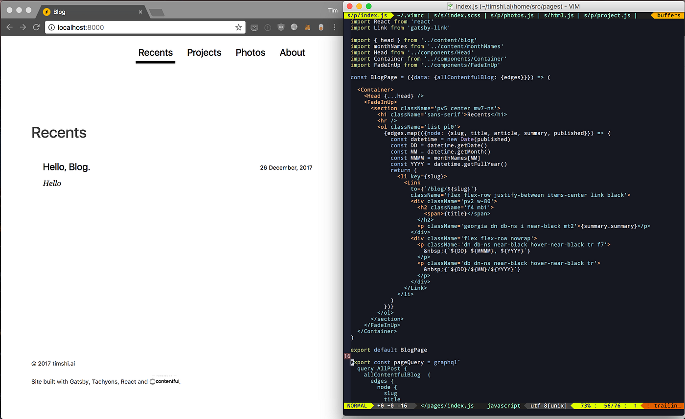 Personal Website + React. It’s almost 2018. I’d like to try… | by Tim ...