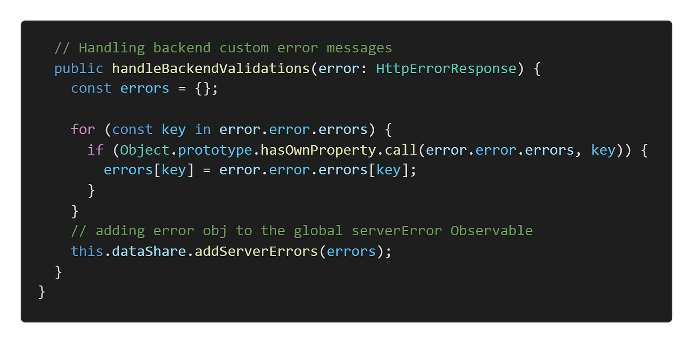 Handling Server Validation Errors Globally Using Interceptors And Behavior Subjects Angular