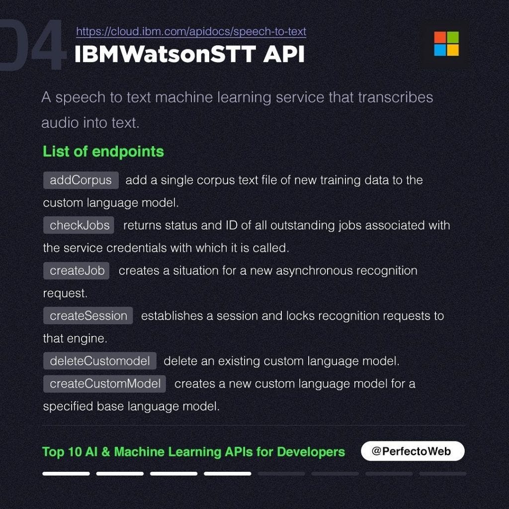 Top 10 AI & Machine Learning APIs | by Ruslan Galba | @hellotegra | Medium