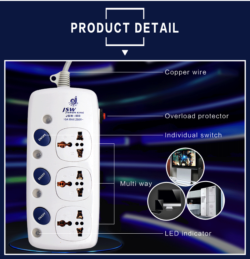 3 Way Universal Power Strip With Individual Switch | by Liu Lisa | Medium
