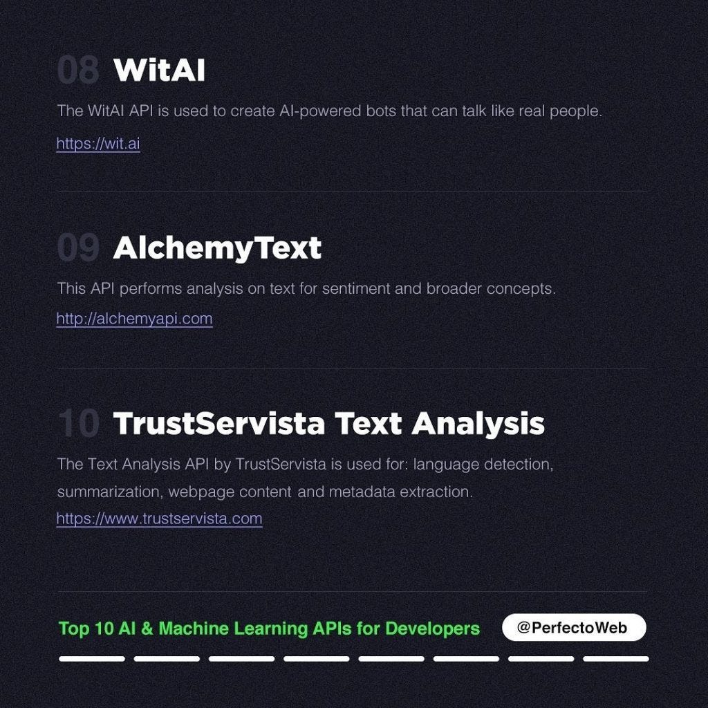 Top 10 AI & Machine Learning APIs | by Ruslan Galba | @hellotegra | Medium