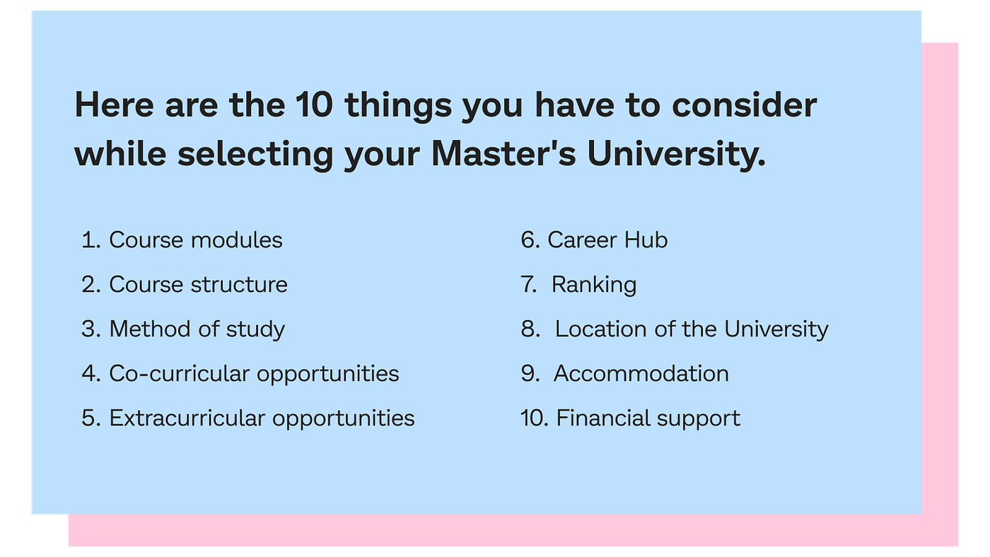 10 things to consider before you choose your Master’s University | by ...