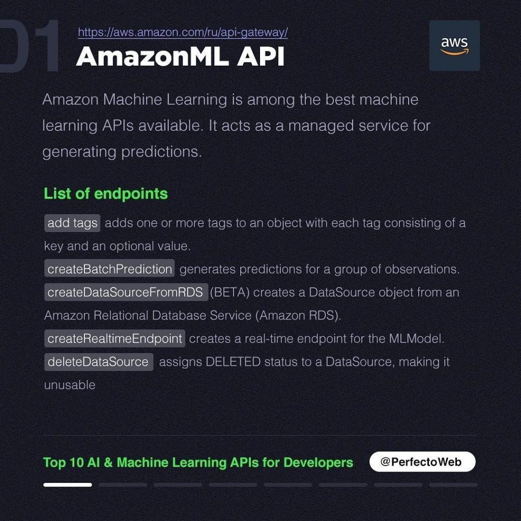Top 10 AI & Machine Learning APIs | by Ruslan Galba | @hellotegra | Medium