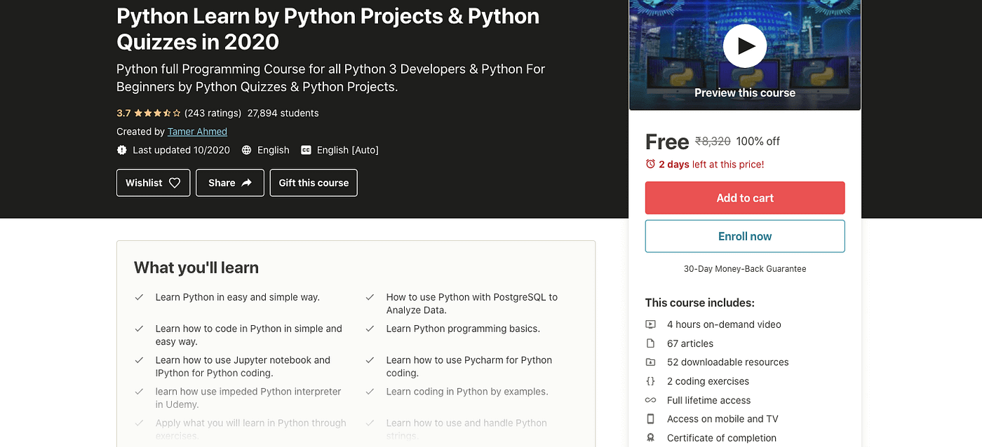 Python Learn By Python Projects And Python Quizzes In 2020 Free