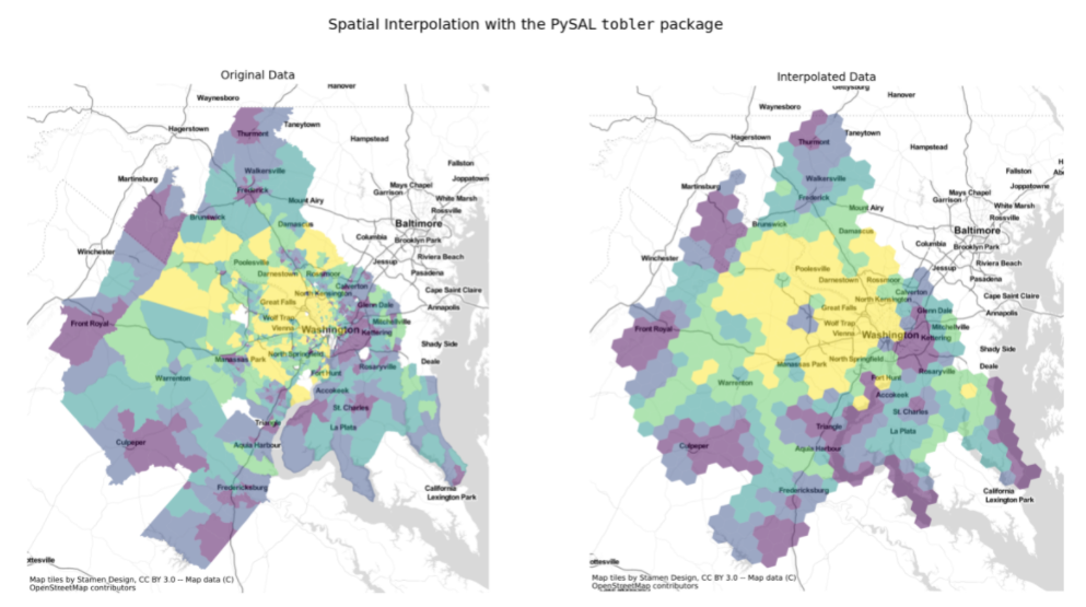 Spatial Analysis with Python. A brief look at PySAL and Tobler | by Brian Reynolds | Medium